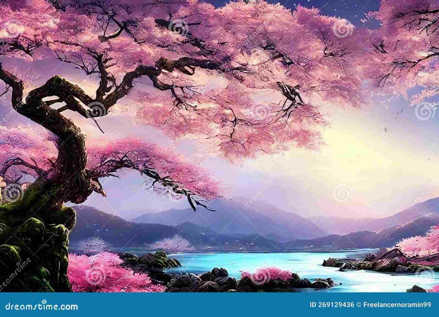 Hình nền hoa anh đào dịu dàng, tạo nên sự tinh tế và thơ mộng